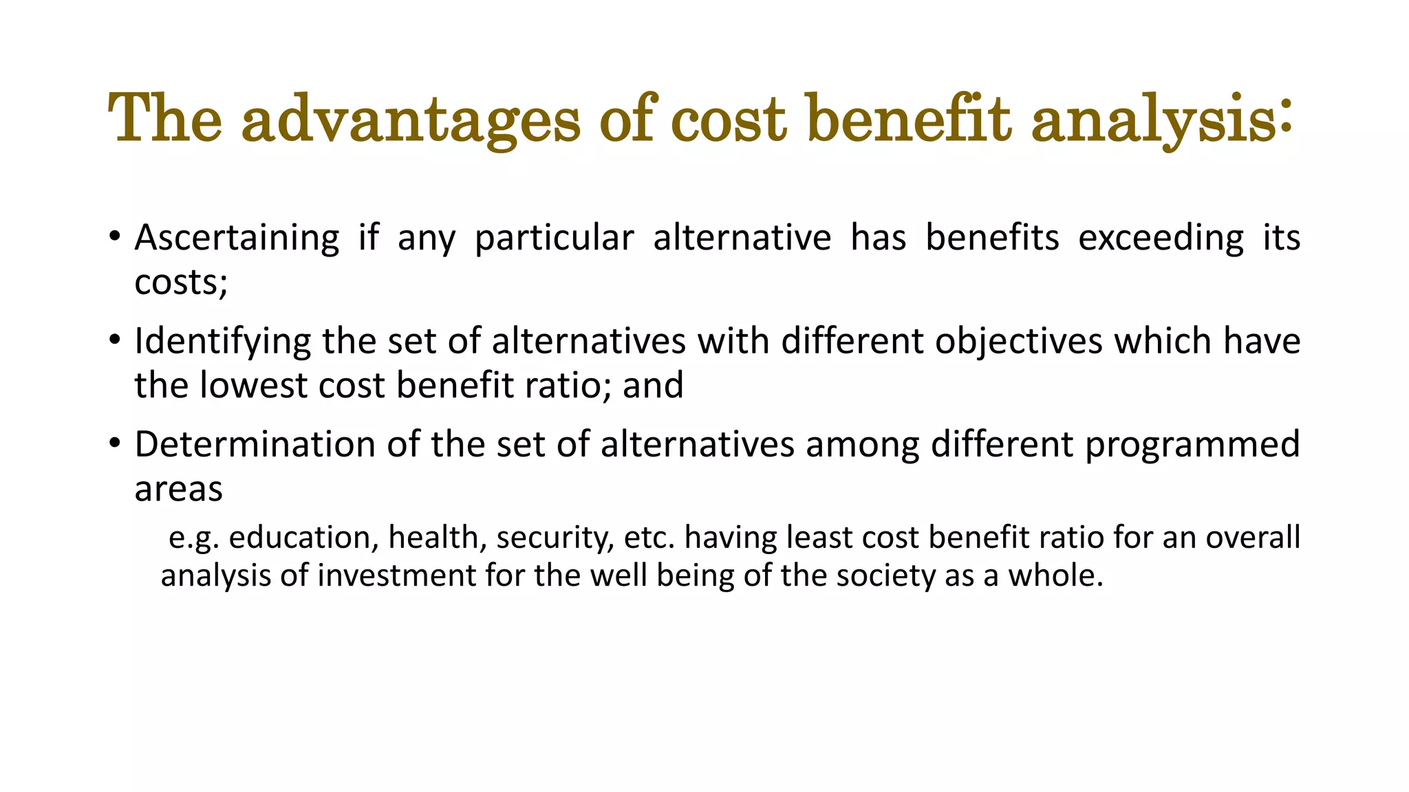 Cost and benefit analysis | PPTX