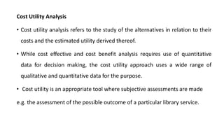 Cost and benefit analysis | PPTX