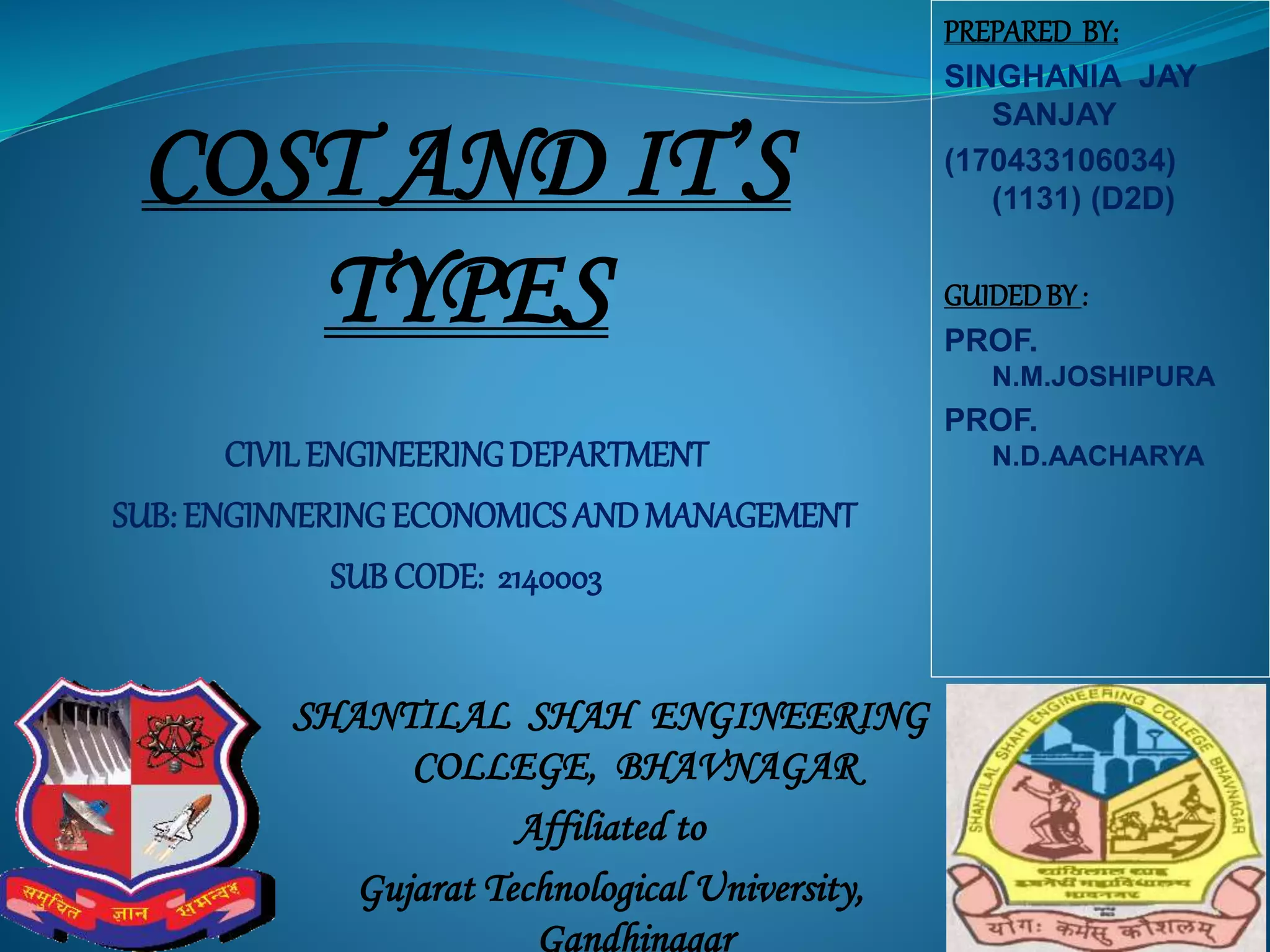 Cost and it's types | PPT