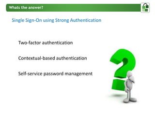 The Cost and Loss of Not using Single Sign-On with Two-Factor Authentication | PPTX | Operating ...