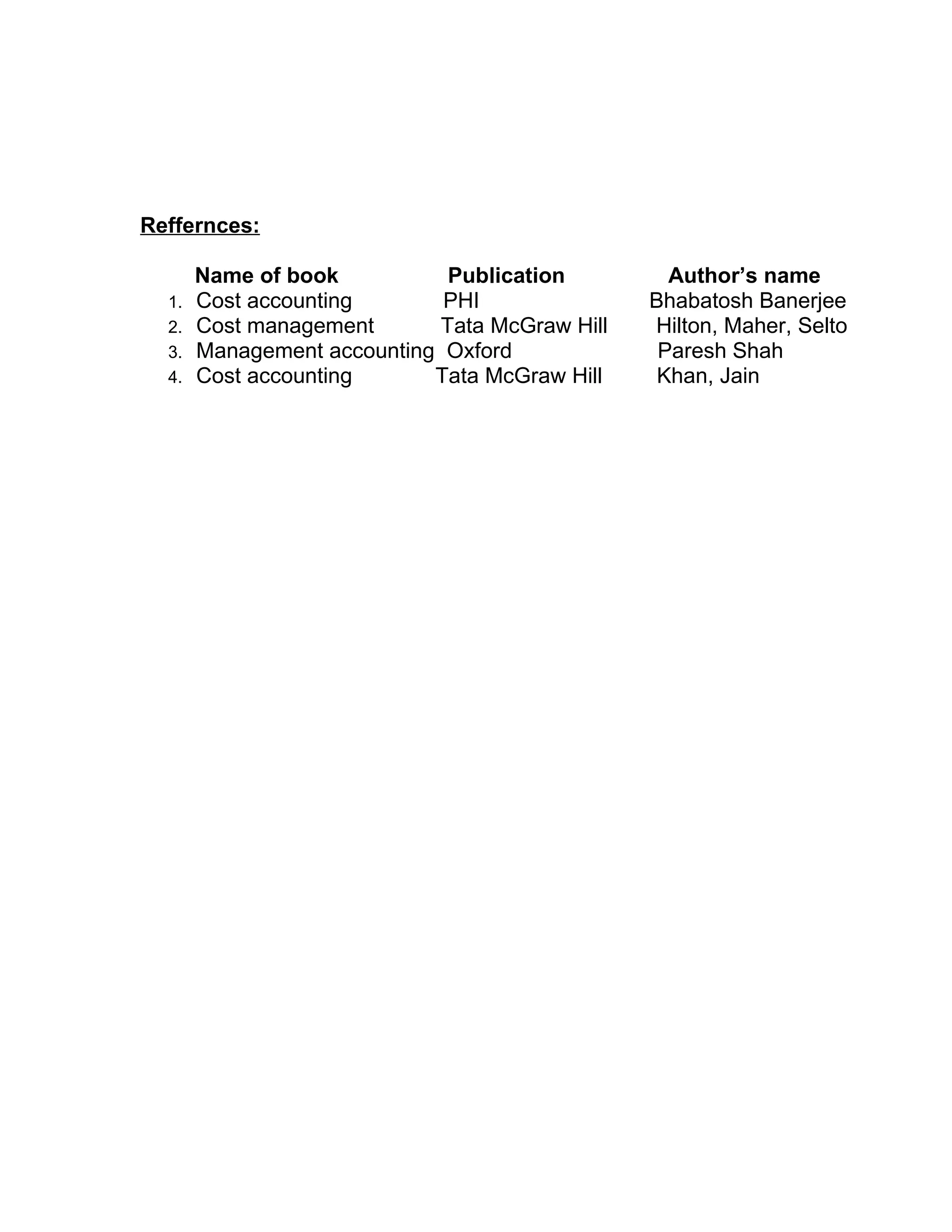 Cost and management accounting | DOC