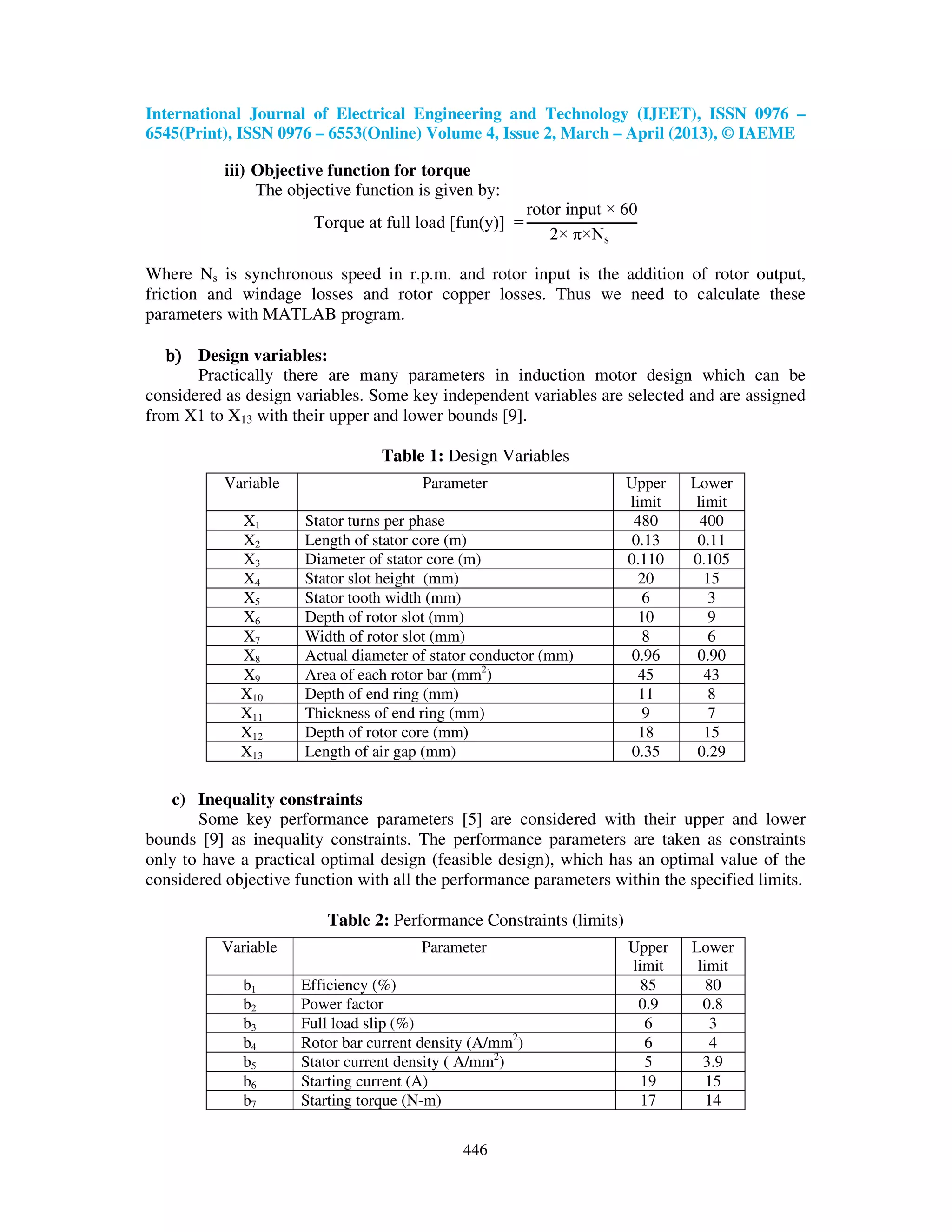 Cost And Performance Optimization Of Induction Motor Using Genetic Pdf