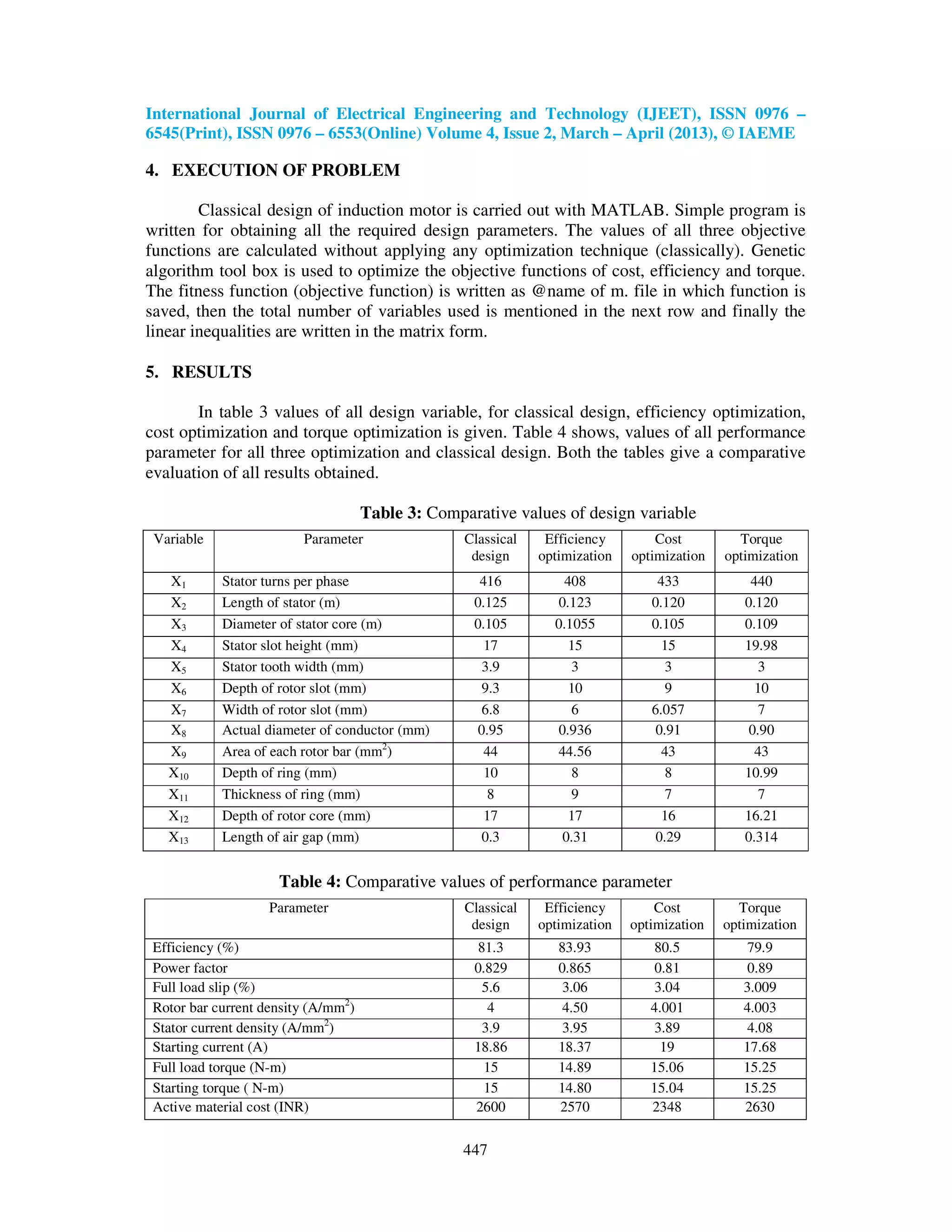 Cost And Performance Optimization Of Induction Motor Using Genetic Pdf