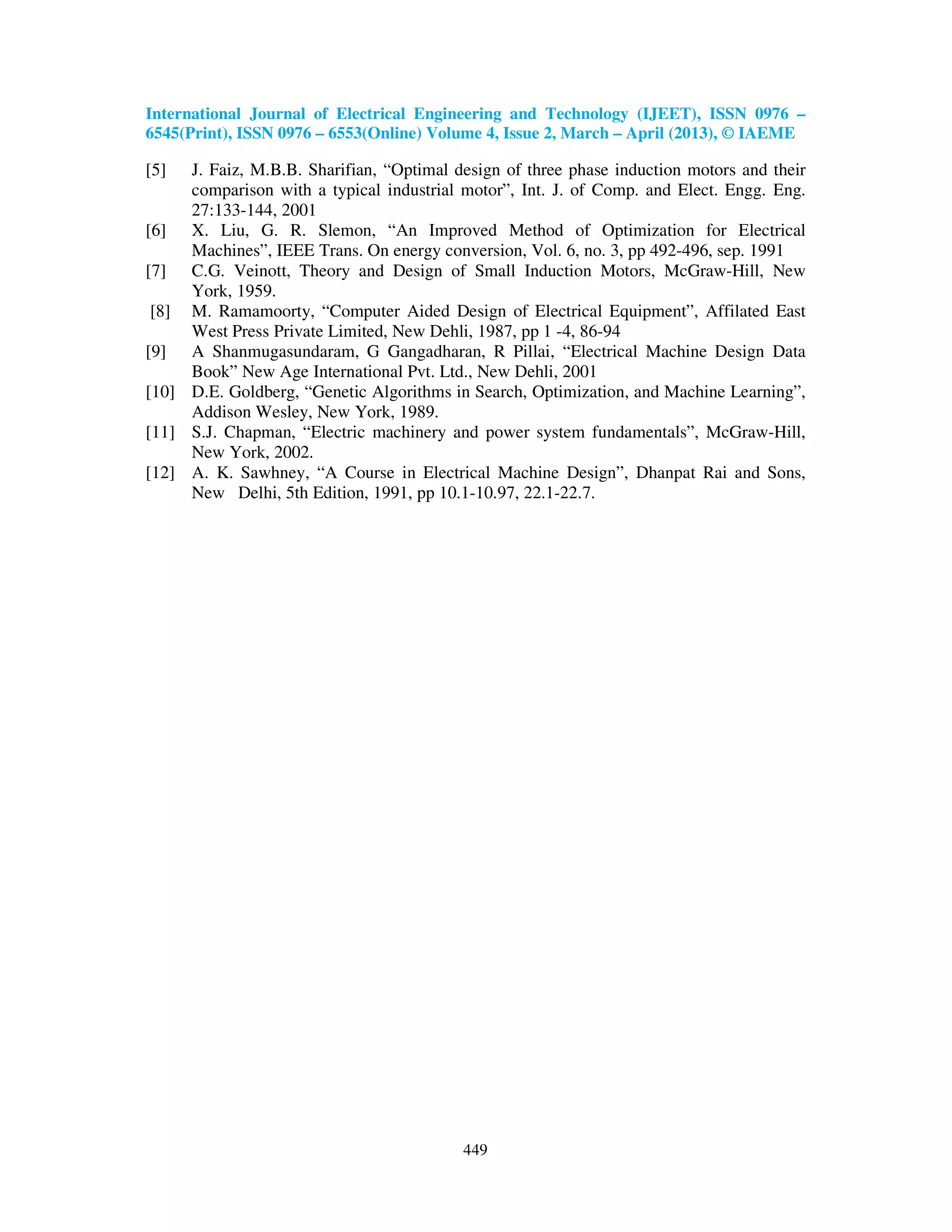 Cost And Performance Optimization Of Induction Motor Using Genetic Pdf