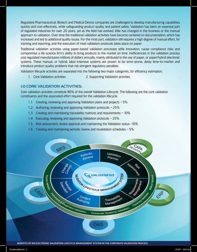 Cost and Time savings through ValGenesis -Validation Software Solution | PDF