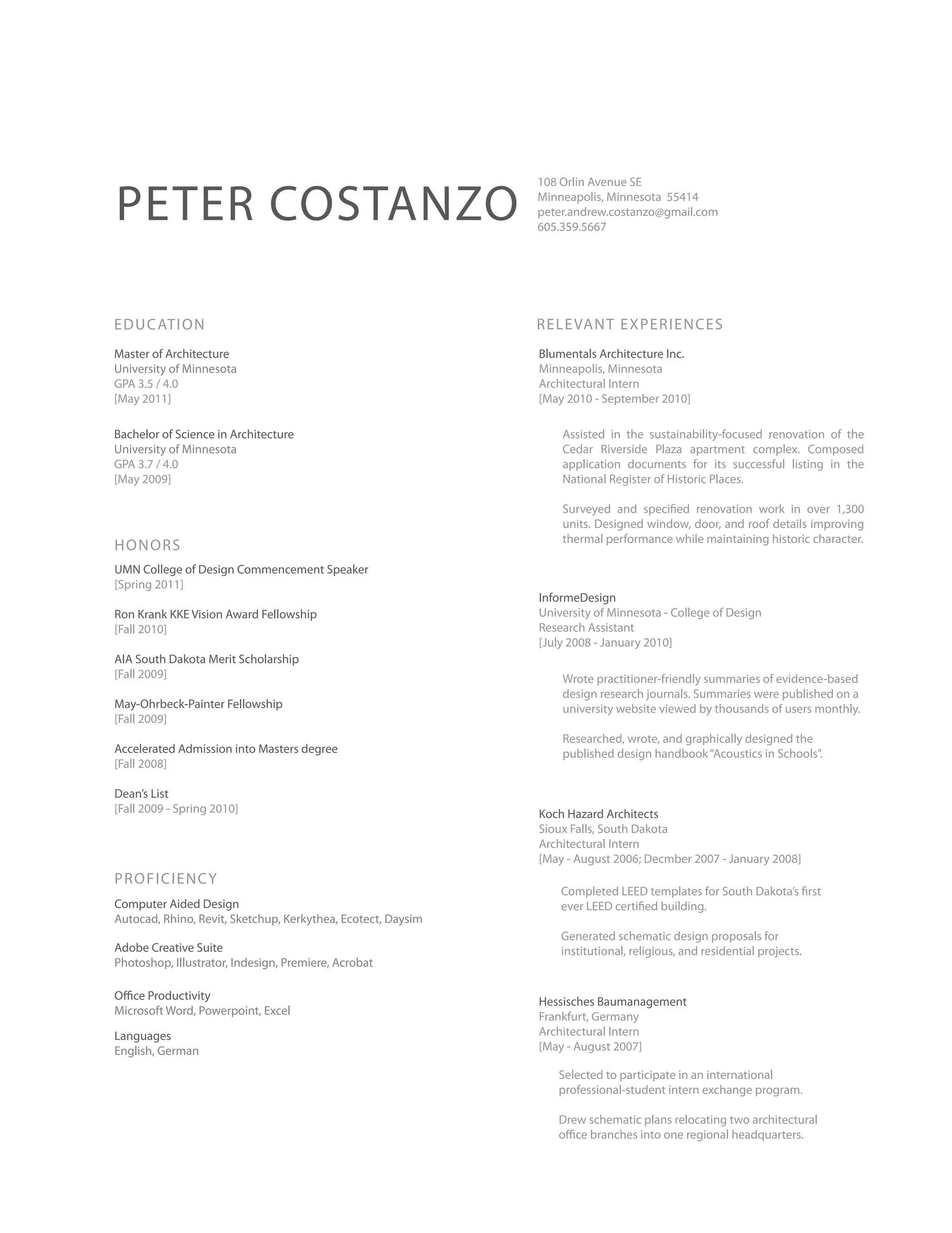 Peter Costanzo Resume | PDF