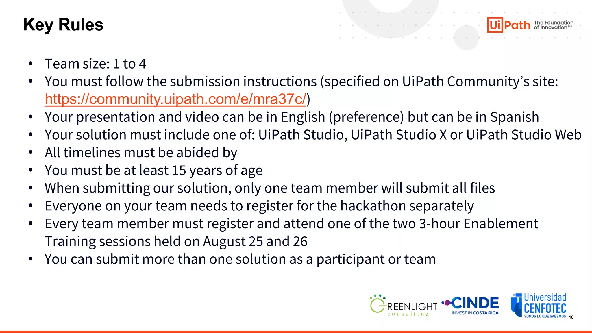 Costa Rica RPA Training and AI Hackathon 2023 Information | PDF