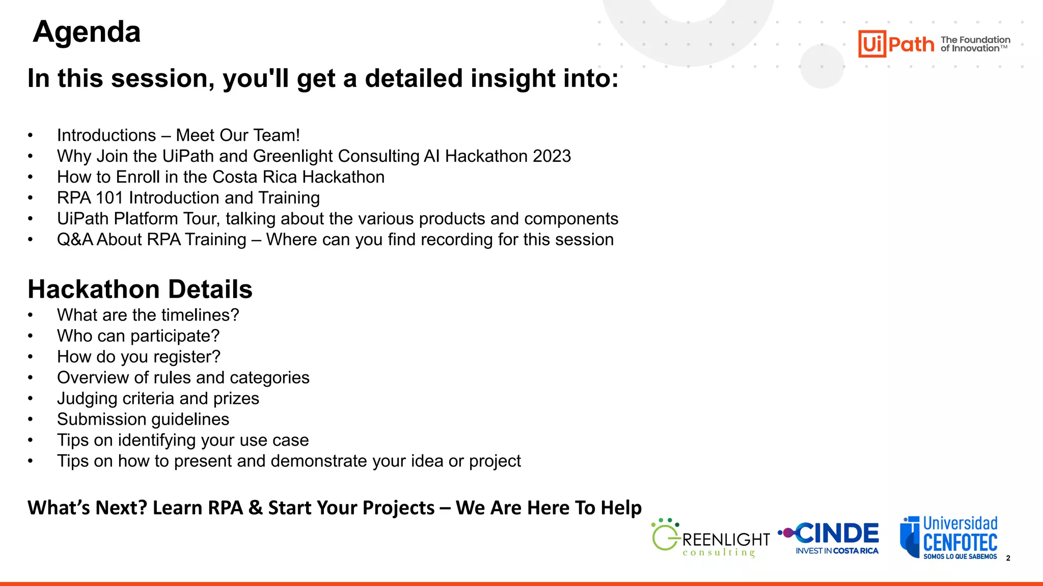 Costa Rica RPA Training and AI Hackathon 2023 Information | PDF