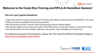 Costa Rica RPA Training and AI Hackathon 2023 Information | PDF