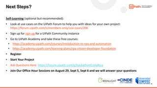 Costa Rica RPA Training and AI Hackathon 2023 Information | PDF