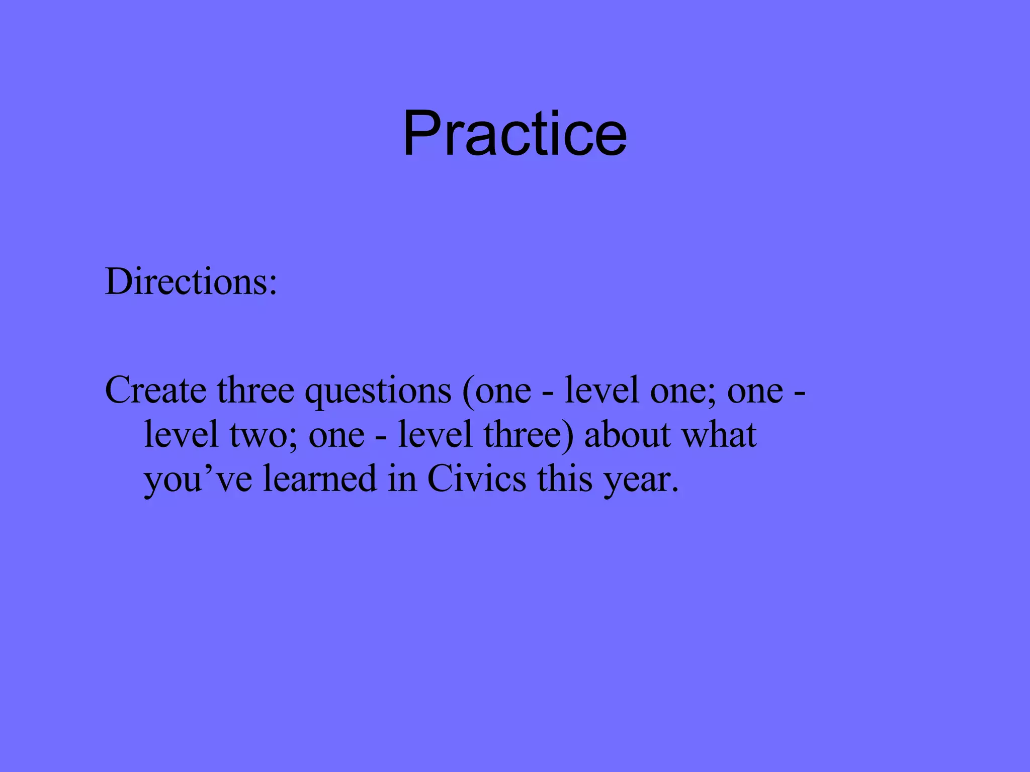 Costas Levels of Thinking | PPT