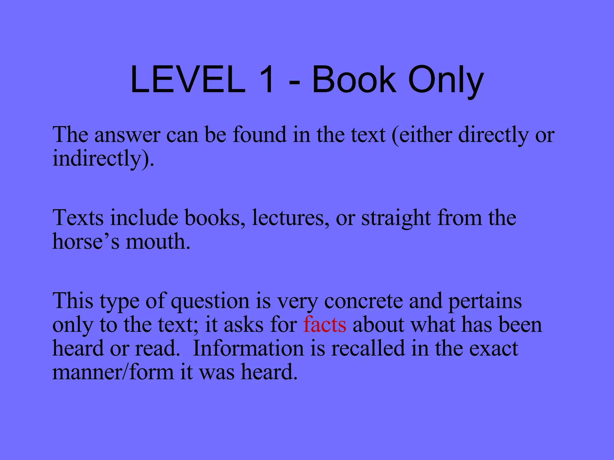 Costas Levels of Thinking | PPT
