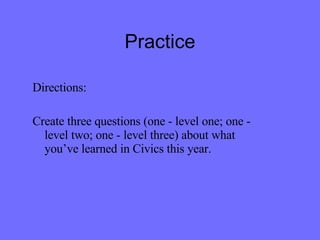 Costas Levels of Thinking | PPT