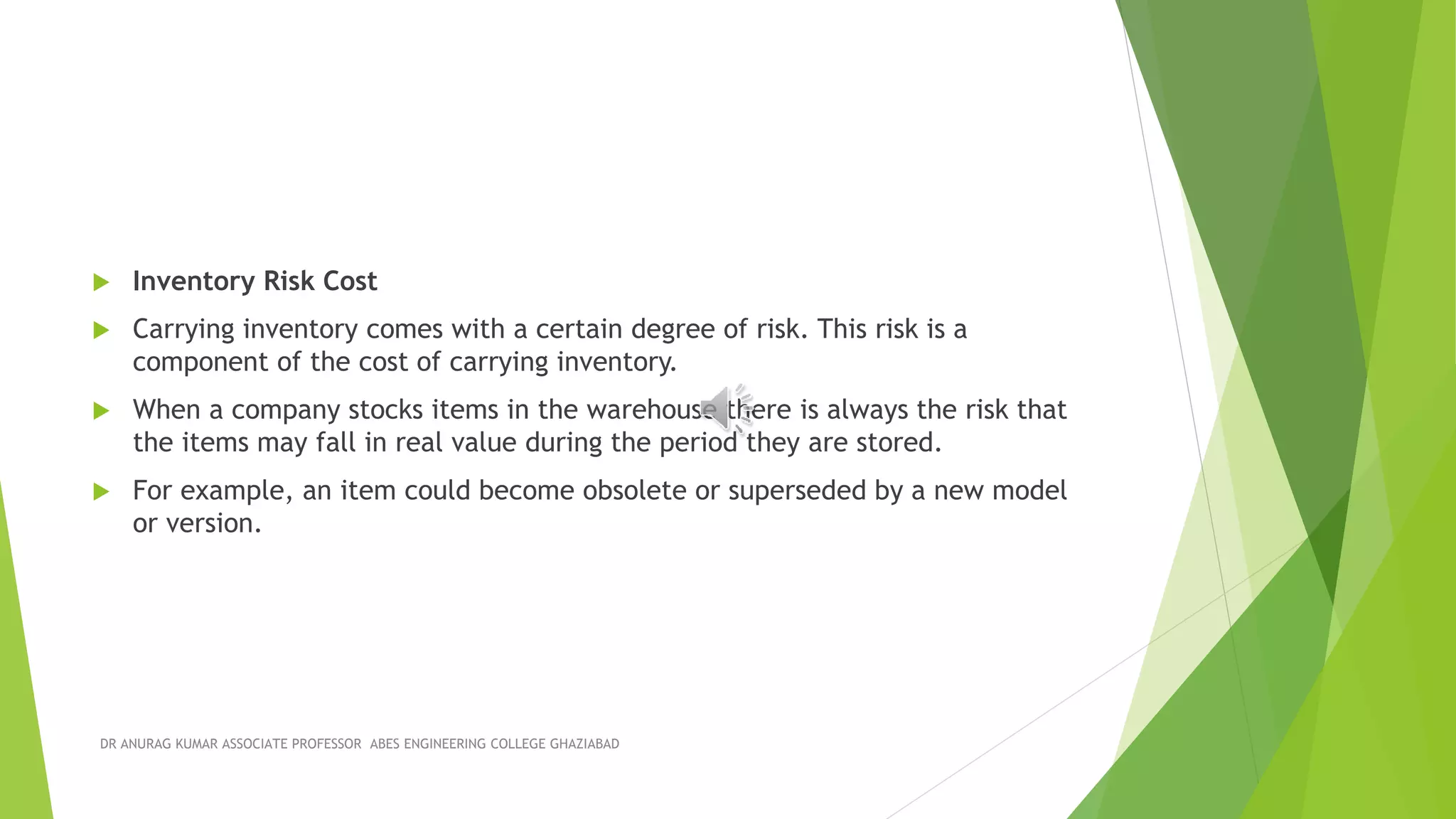 Cost associated with inventory | PPTX