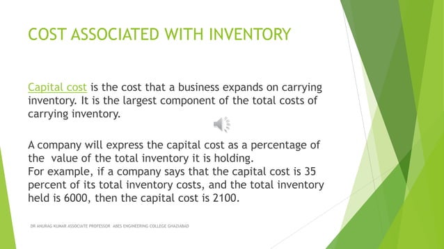 Cost associated with inventory | PPT