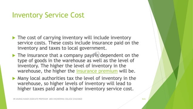 Cost associated with inventory | PPT