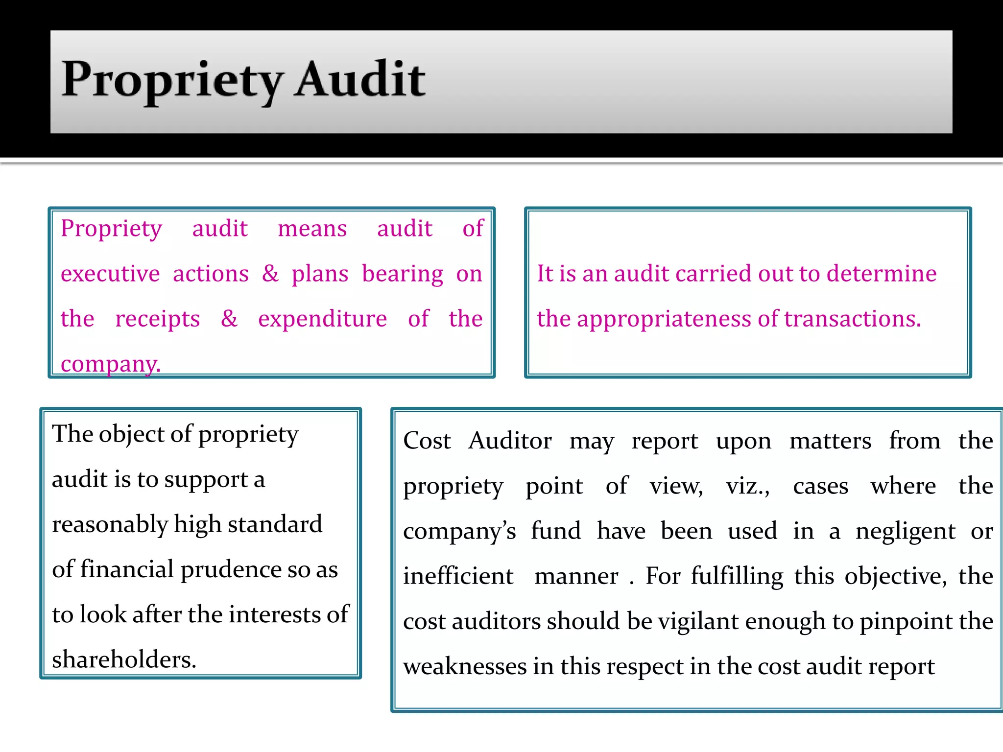 Cost Audit and Cost Accounting Standards | PPTX