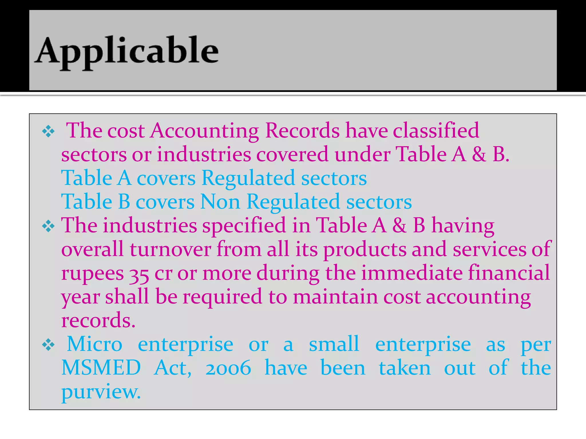 Cost Audit and Cost Accounting Standards | PPTX