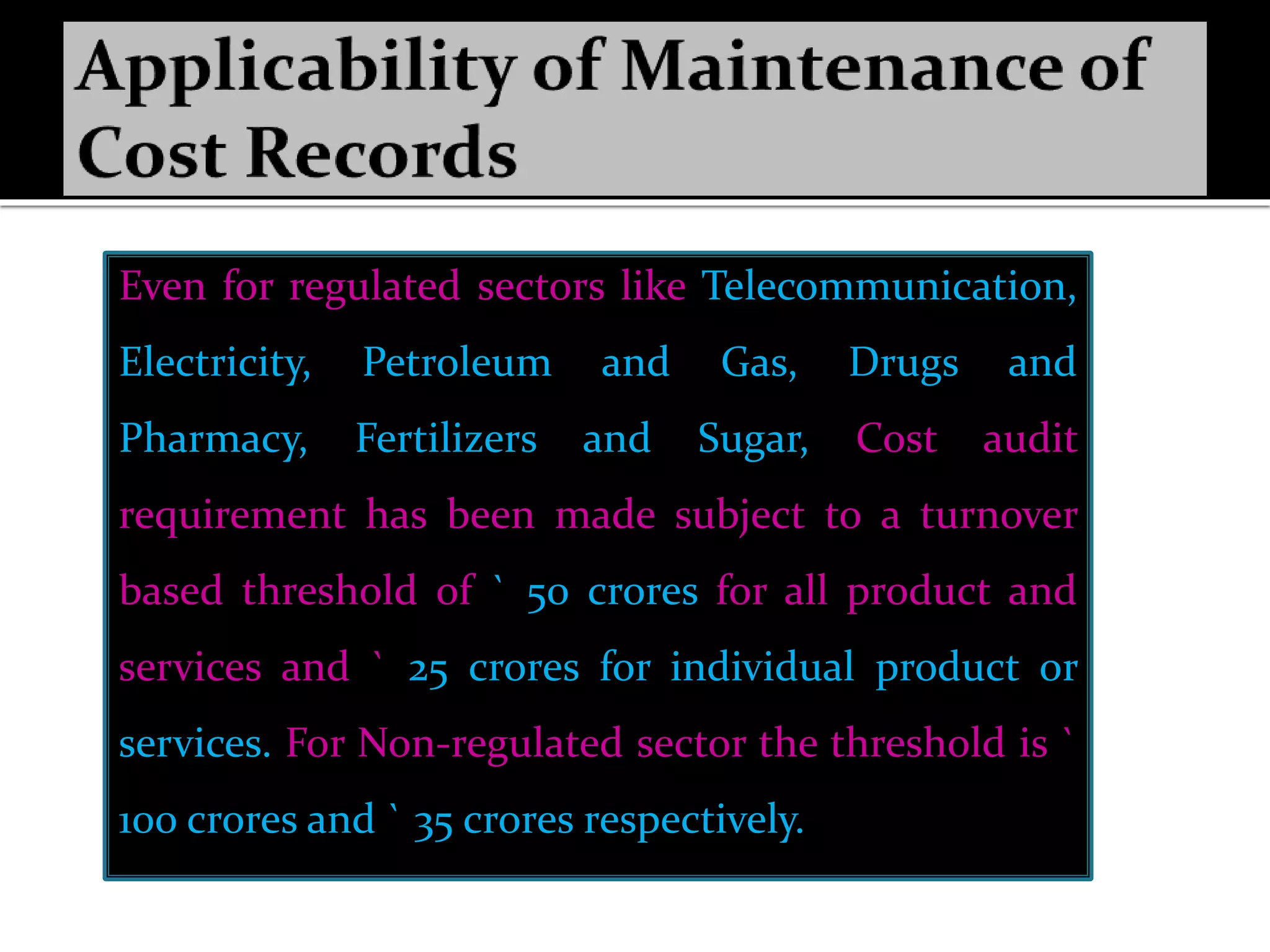 Cost Audit and Cost Accounting Standards | PPTX