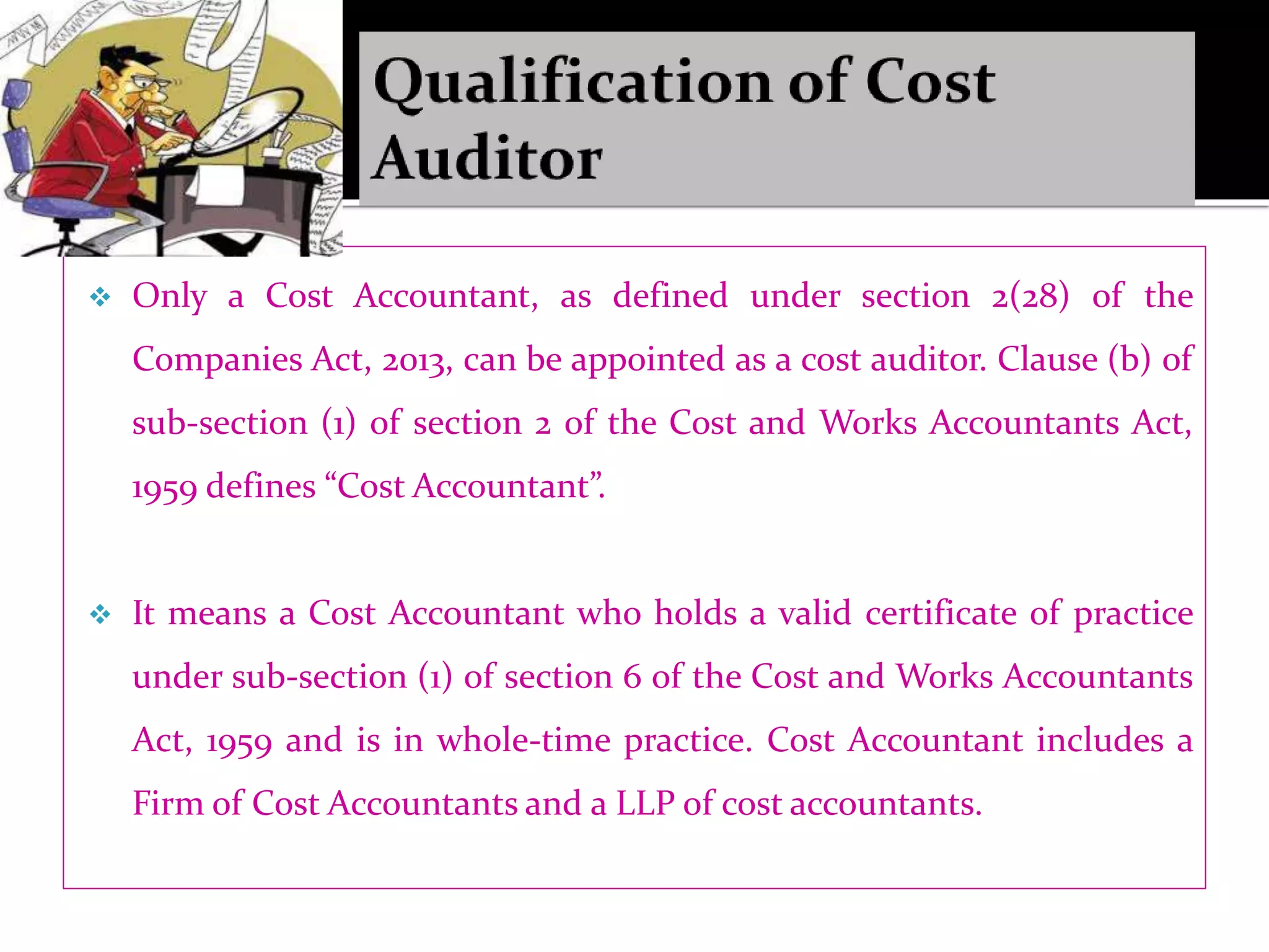 Cost Audit and Cost Accounting Standards | PPTX