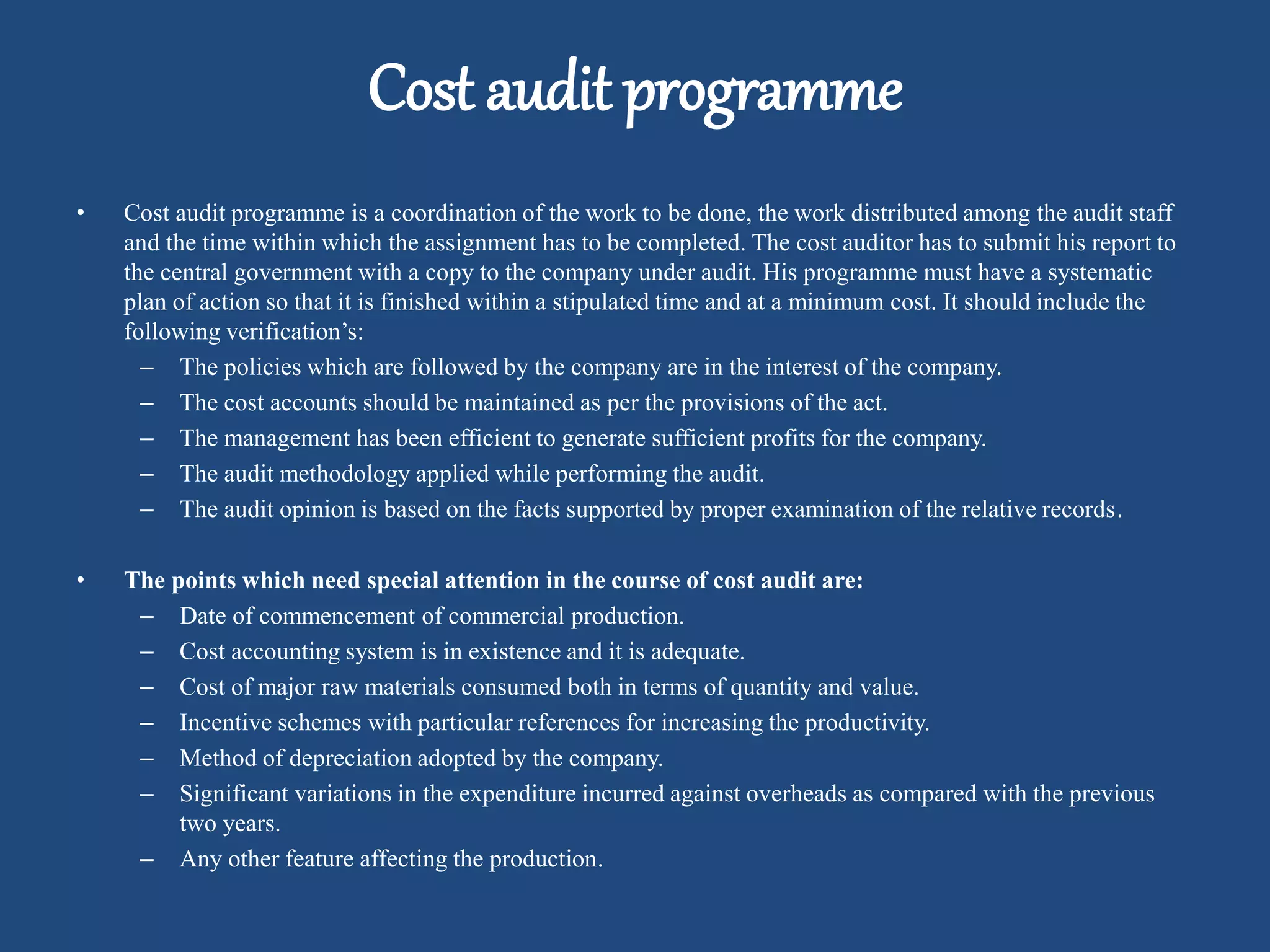 Cost Audit | PPTX