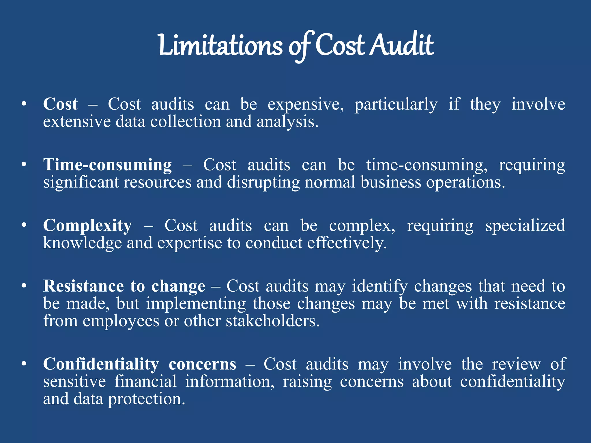 Cost Audit | PPTX