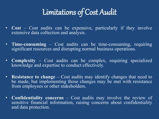 Cost Audit | PPTX | Business Accounting & Finance | Business