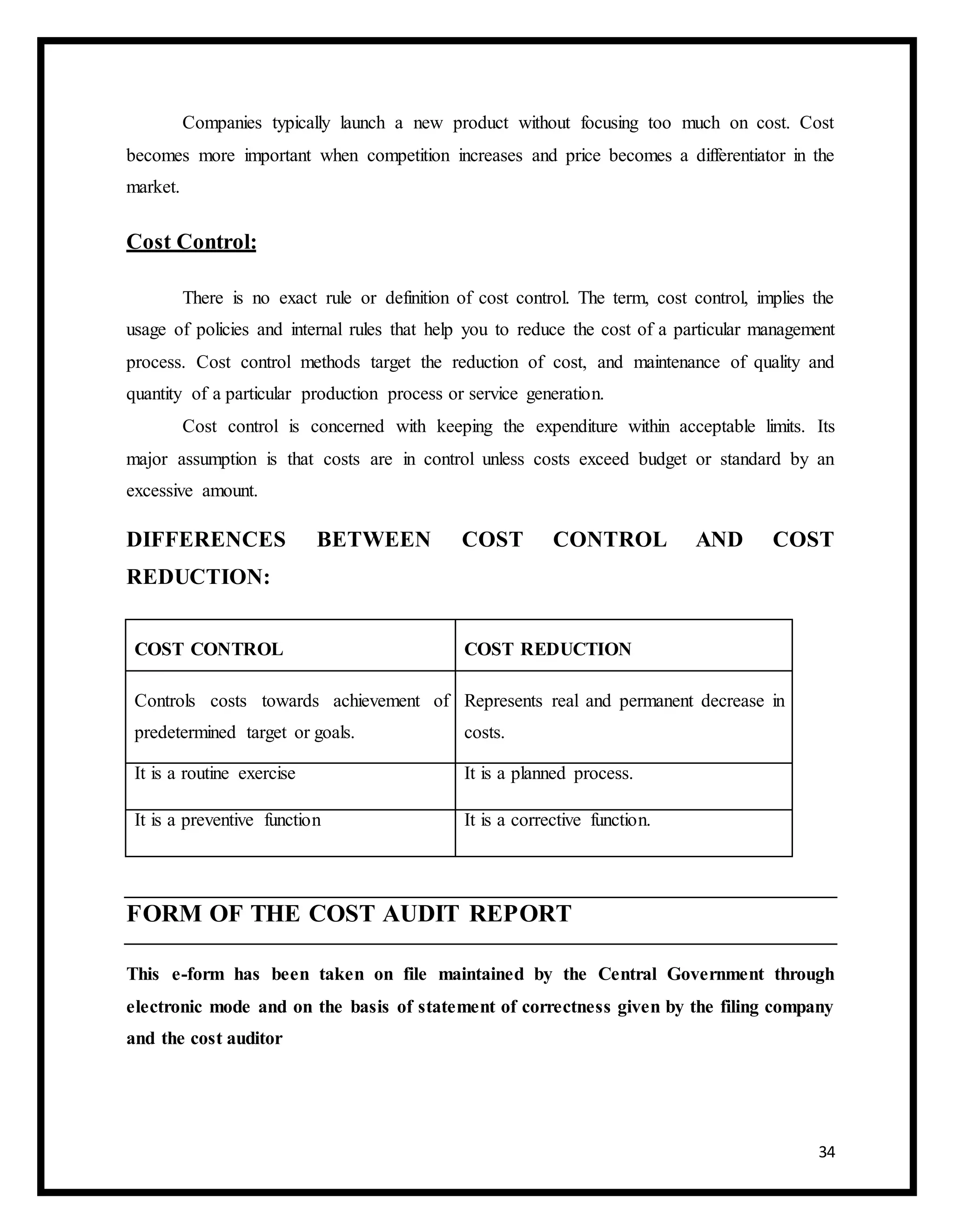 Cost Audit- An Overview | DOCX