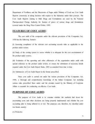 Cost Audit- An Overview | DOCX