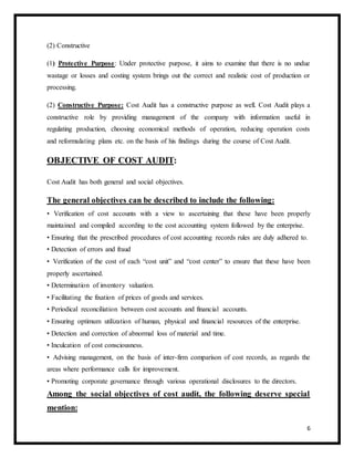 Cost Audit- An Overview | DOCX