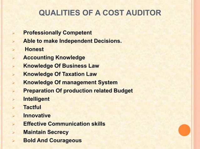 Cost auditor | PPTX