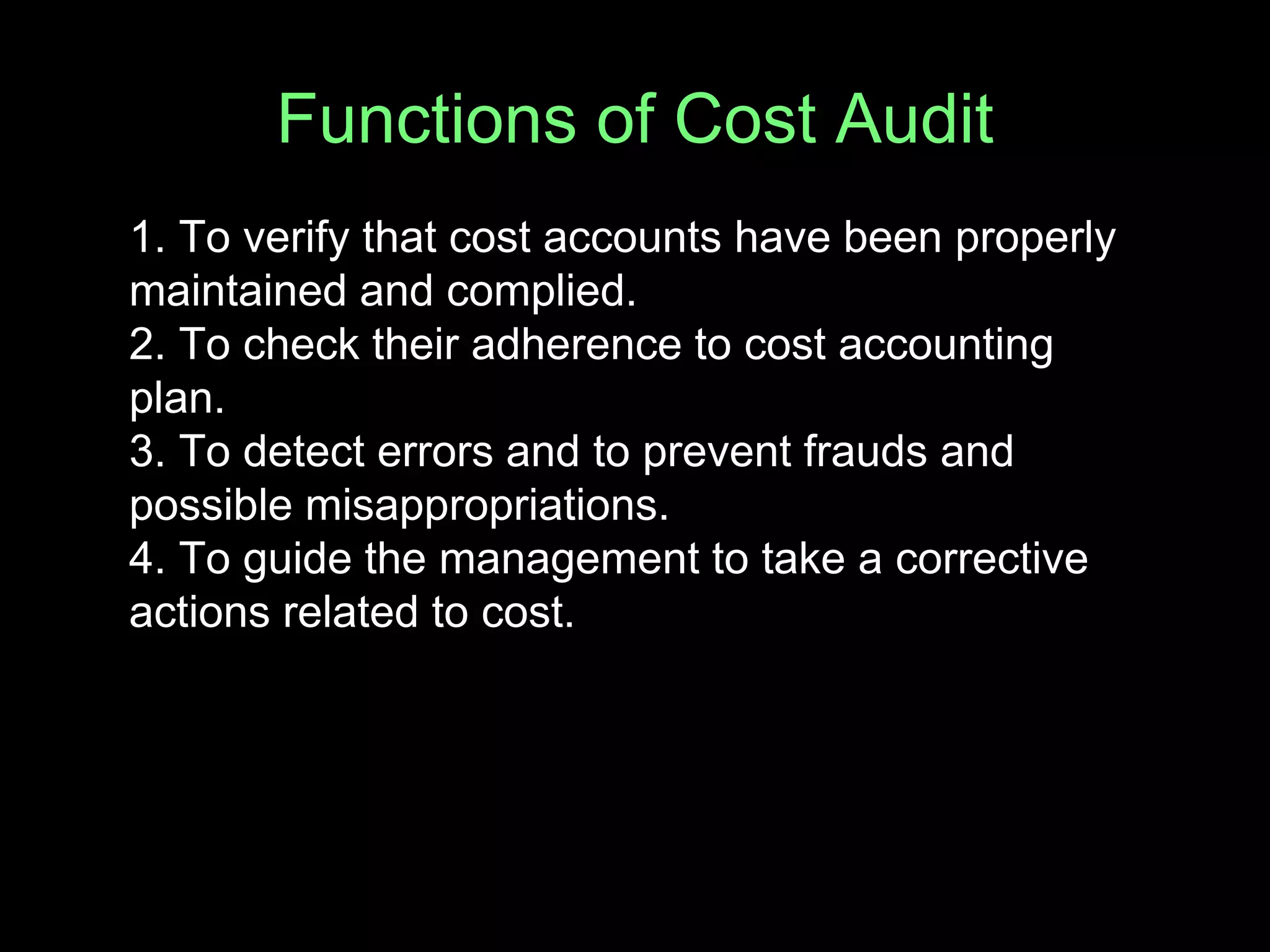 Cost audit | PPTX