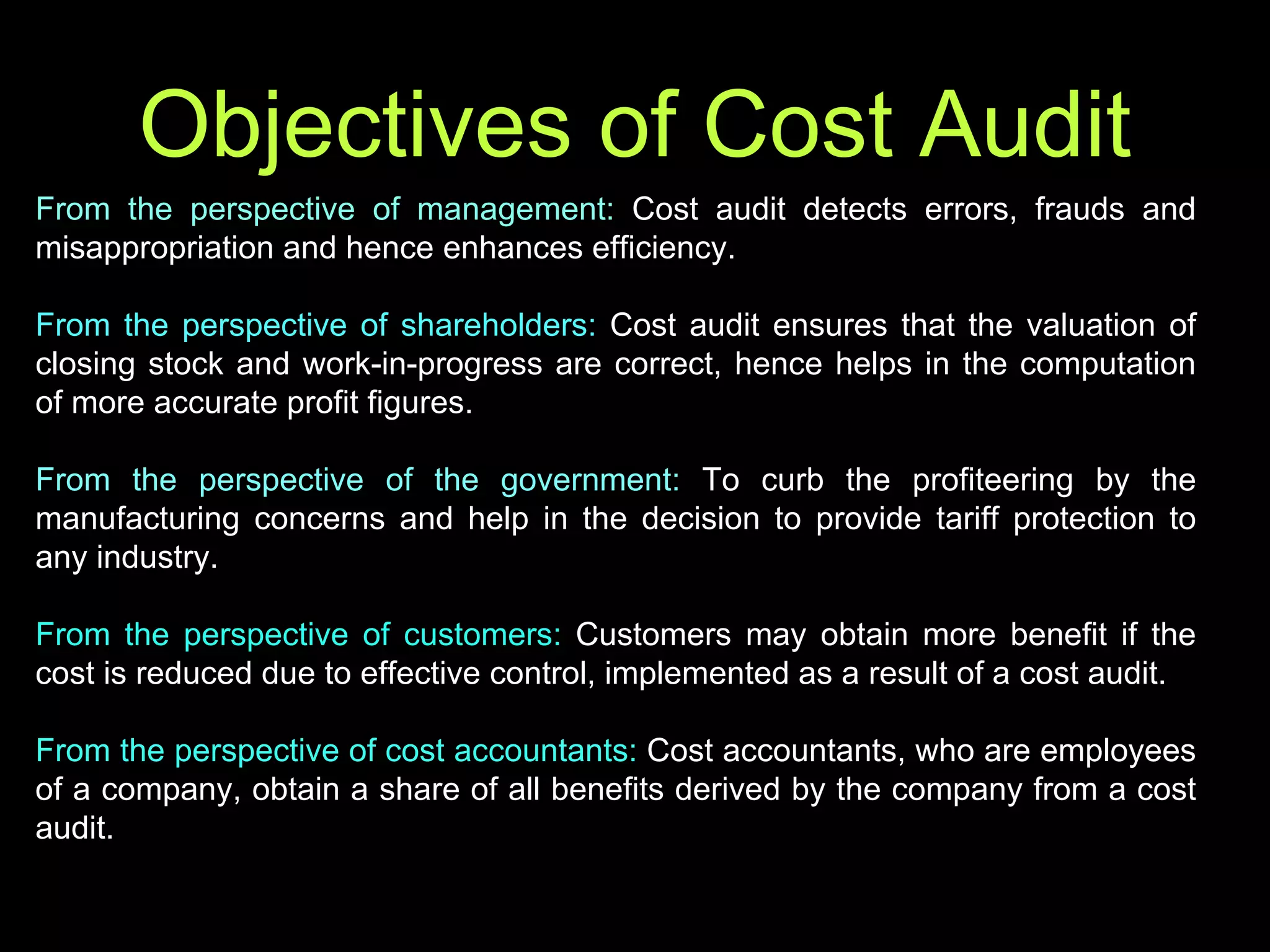 Cost audit | PPTX