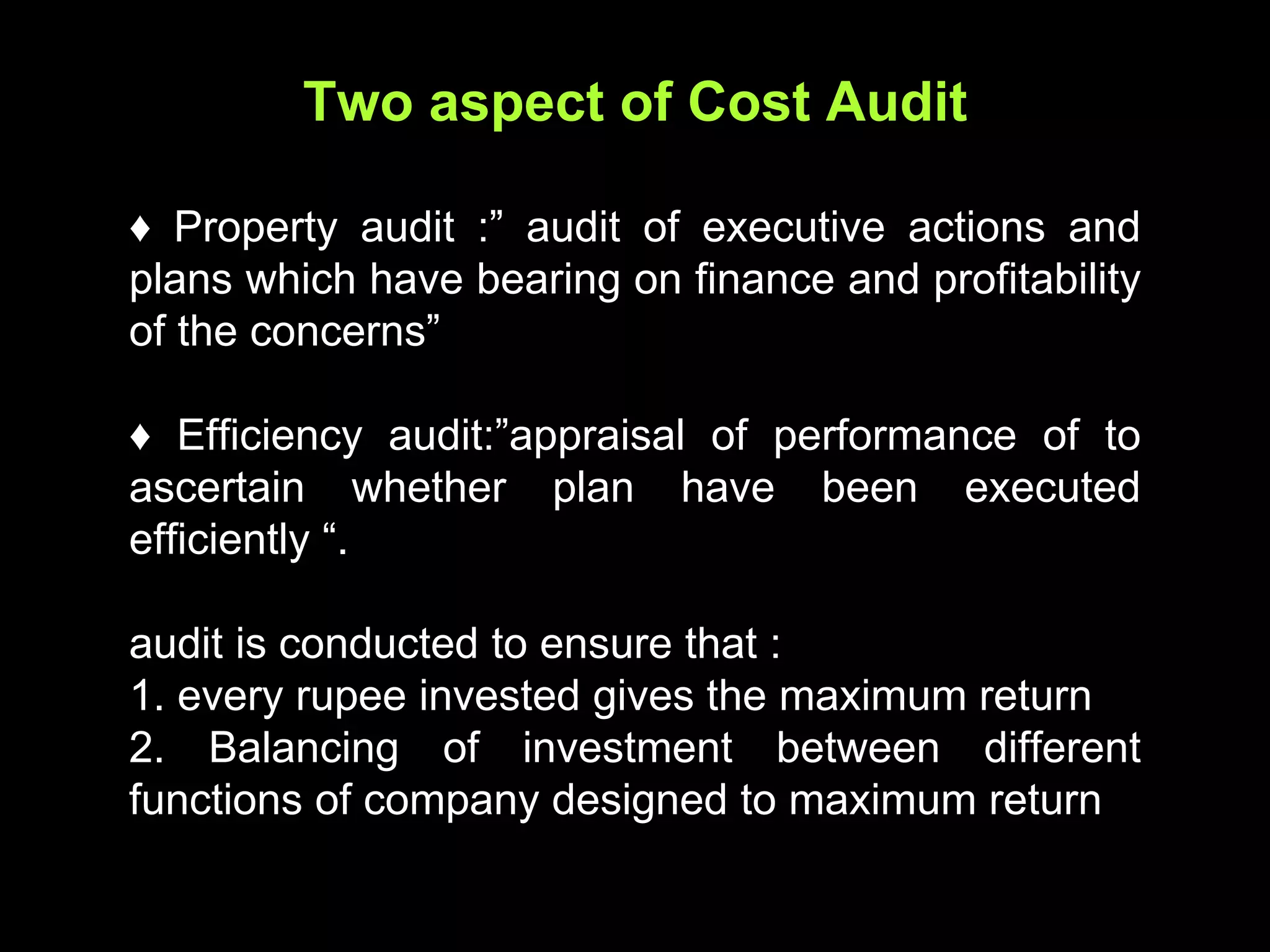 Cost audit | PPTX