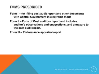 Cost audit report rules 2011 | PPT