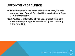 Cost audit report rules 2011 | PPT