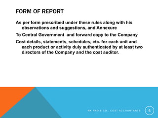 Cost audit report rules 2011 | PPT