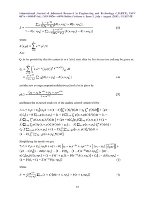 Cost based industrial rectifying sampling inspection | PDF
