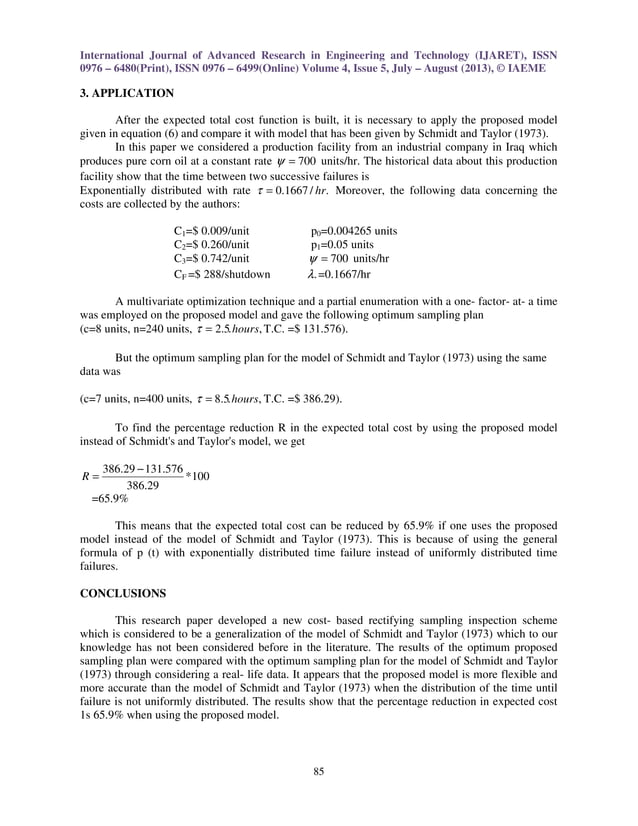 Cost based industrial rectifying sampling inspection | PDF