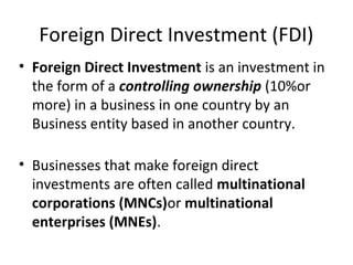 Cost benefit analysis of FDI | PPT