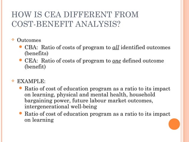 Cost benefit and cost effective analysis | PPT