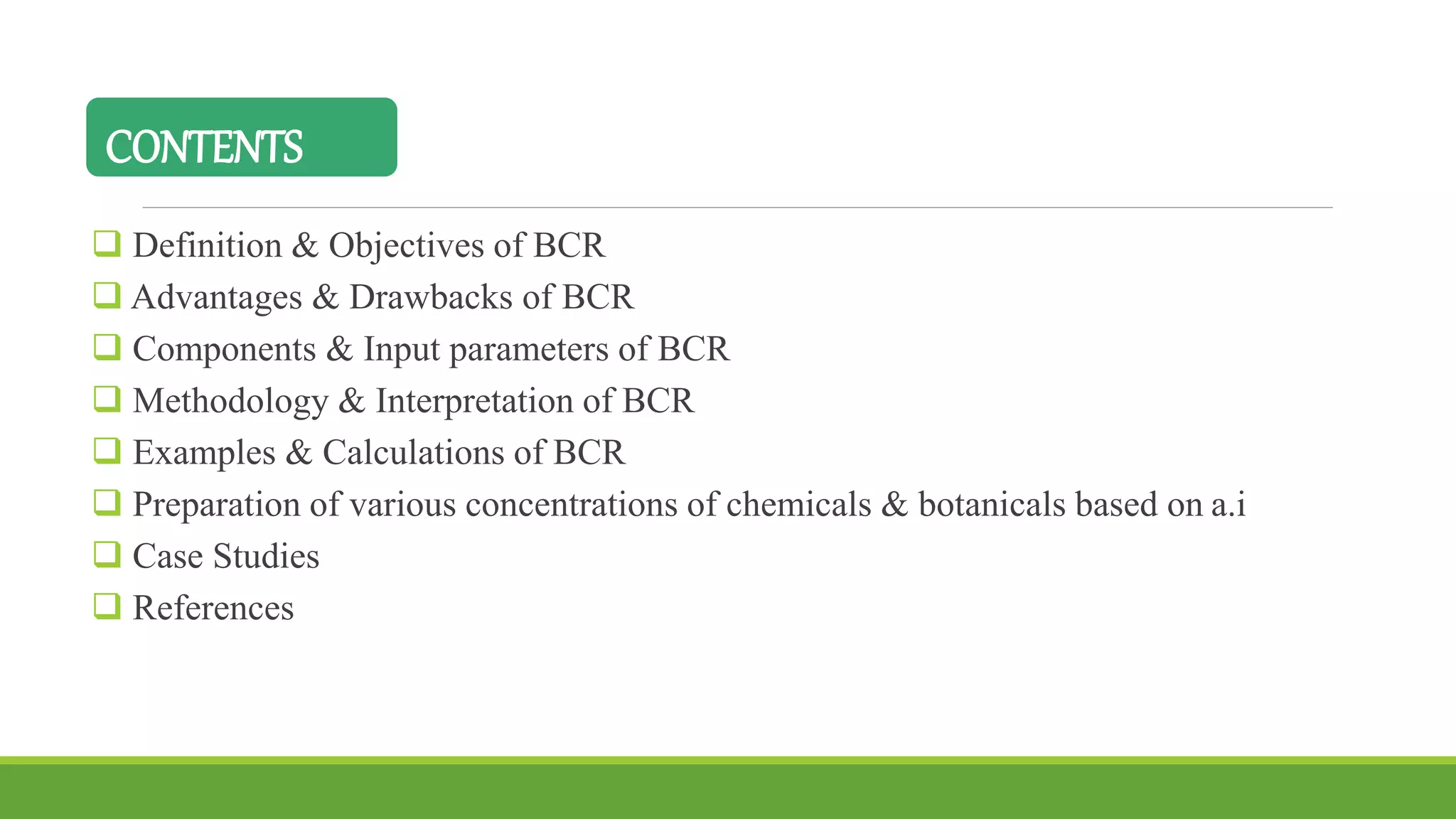 Cost Benefit Ratio and Calculation of different concentration of chemicals.pptx