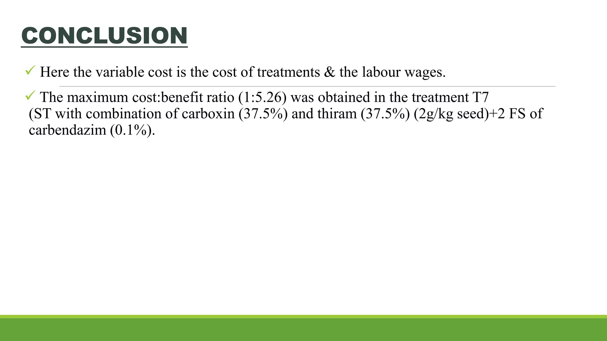 Cost Benefit Ratio and Calculation of different concentration of ...