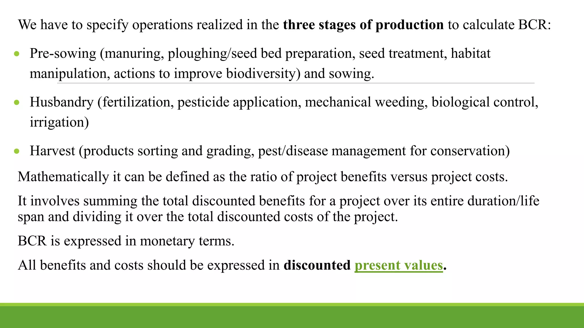 Cost Benefit Ratio and Calculation of different concentration of ...