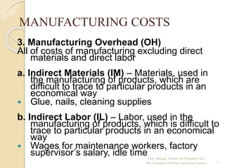 Basic Cost categories and Concepts for a Manufacturing firm | PPT