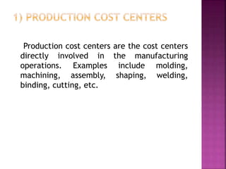 Cost center & Cost unit by Dr. Satyanarayan Pandey | PPTX