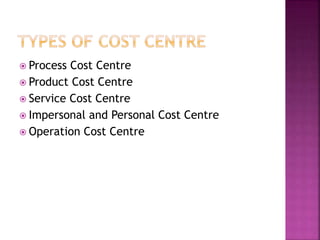 Cost centre and cost unit | PPTX