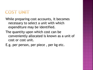 Cost centre and cost unit | PPTX