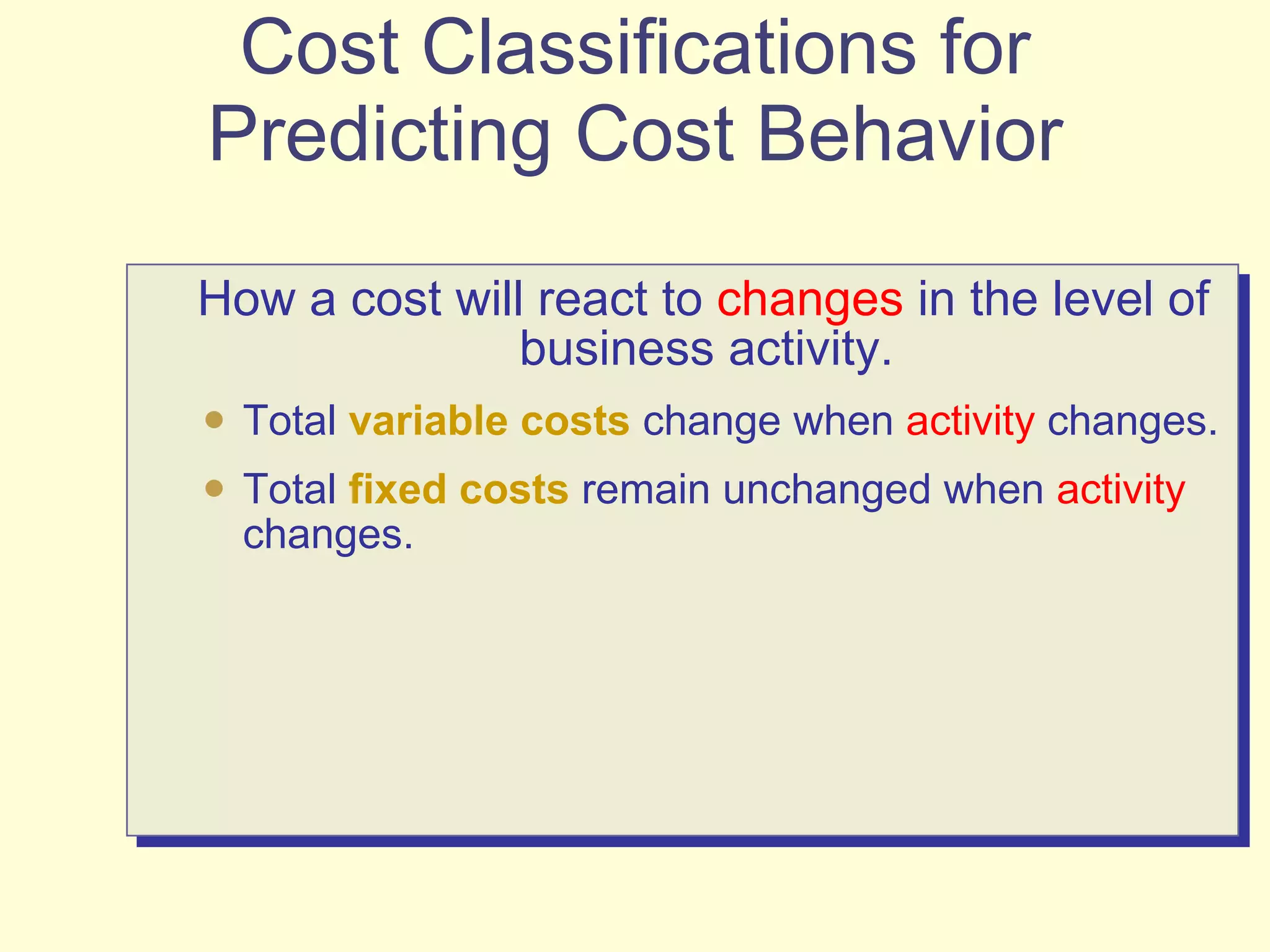 Cost classification | PPT