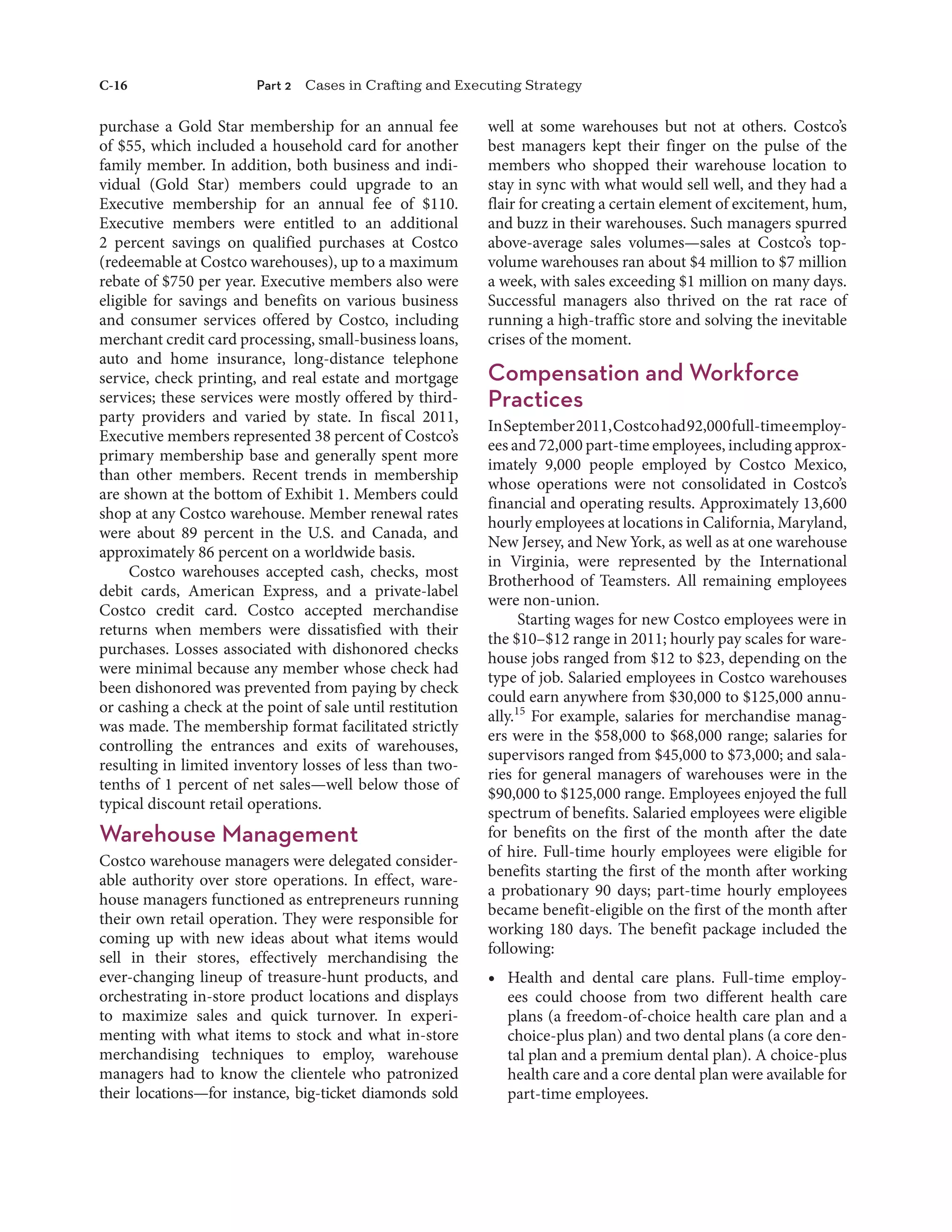 Costco case: Costco Mission, Business Model and Strategy | PDF